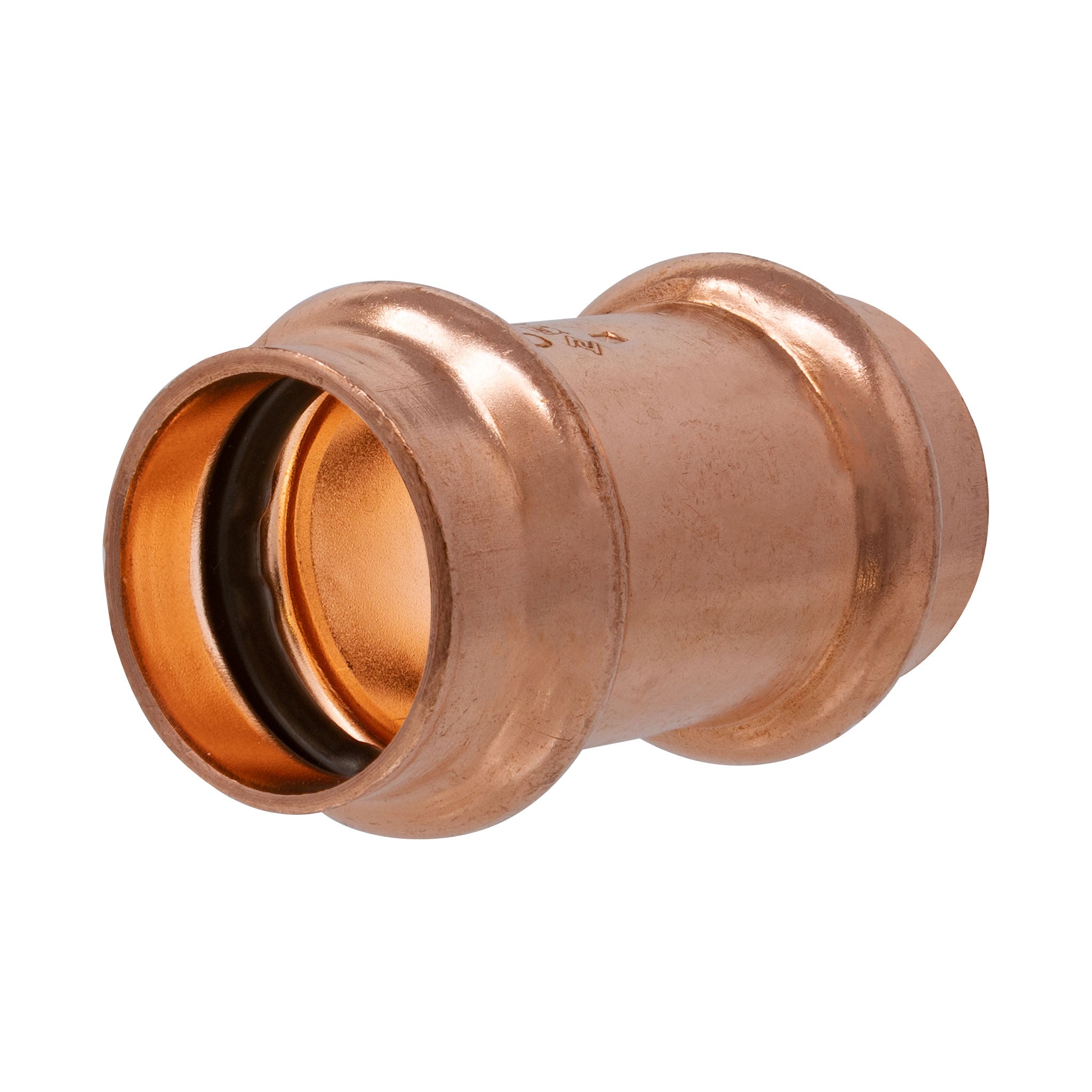 1/2" Press Coupling With Stop Press x Press, Copper, Low Lead | Metpure