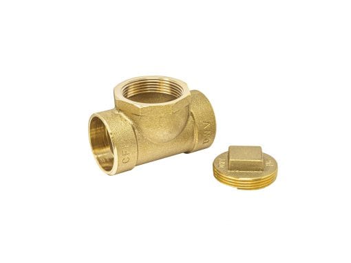 DWV Tapped Sanitary Tee 2" with plug C x C x FIP