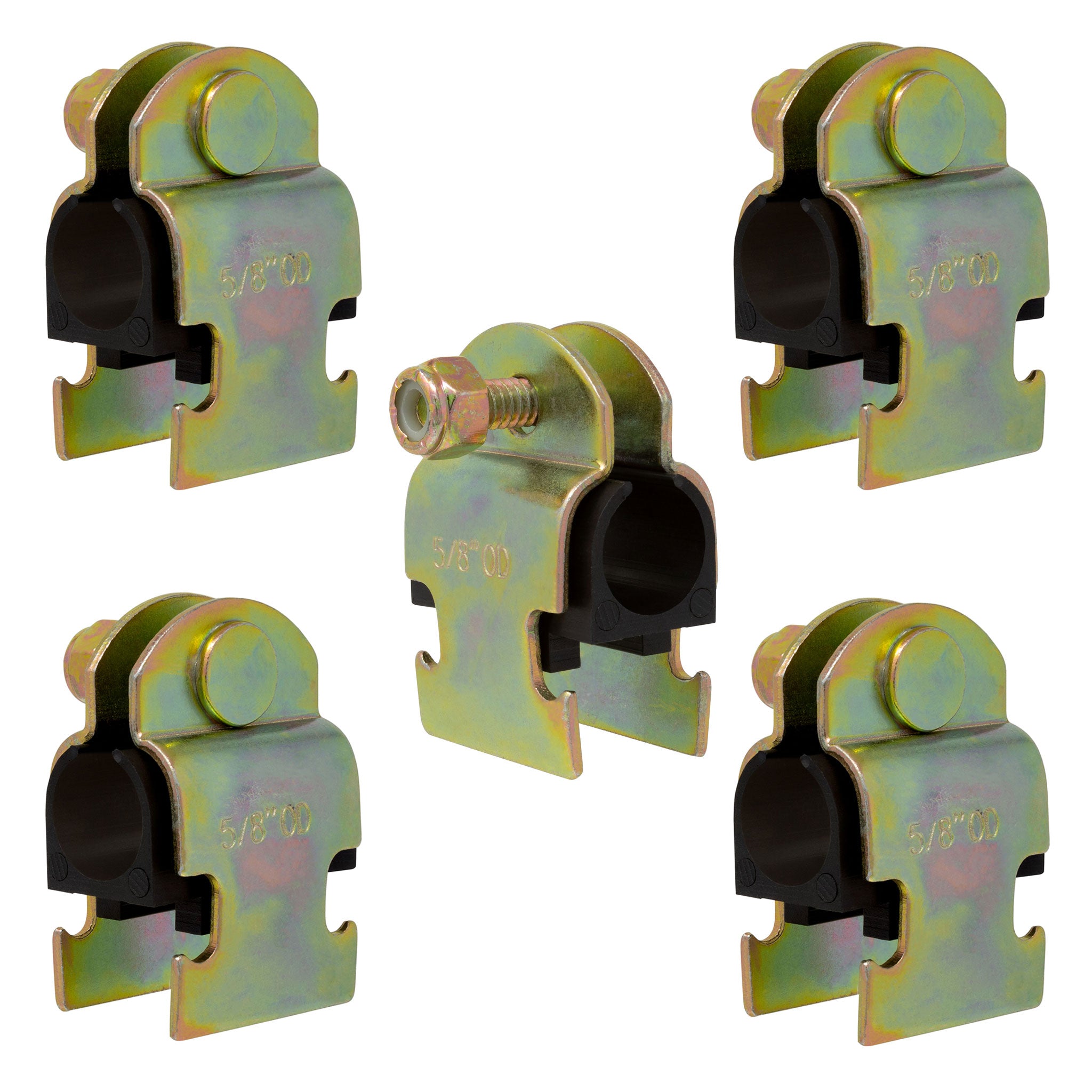 Rubber Cushion Steel Strut Clamp 1/2" NOM (5/8" OD) [5 Pack] | Metpure